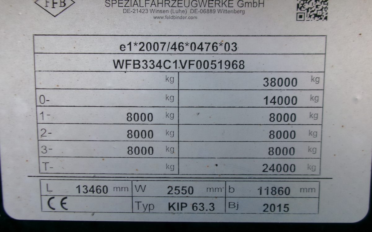For Sale: Feldbinder Powder Tank 63 m3 (tipping) - Truck Trading